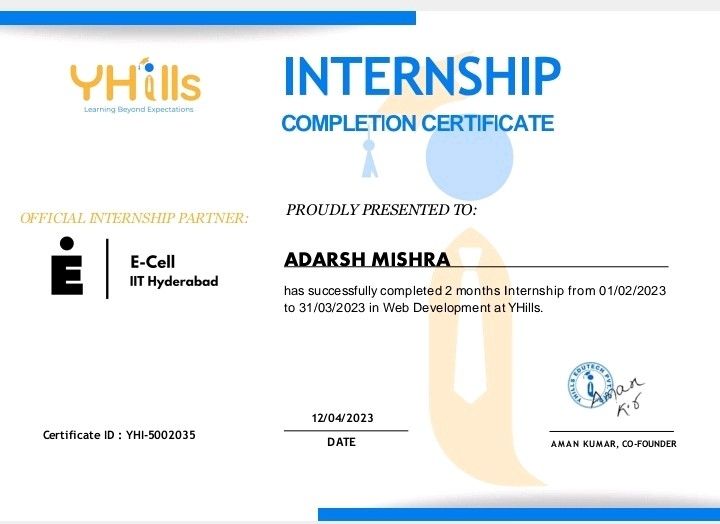 Adarsh Mishra on LinkedIn: #experience #internship Adarsh Mishra on LinkedIn: #experience #internship
