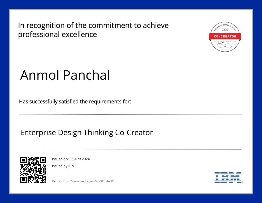 Anmol Panchal on LinkedIn: #ibm #ibmdesignthinking Anmol Panchal on LinkedIn: #ibm #ibmdesignthinking