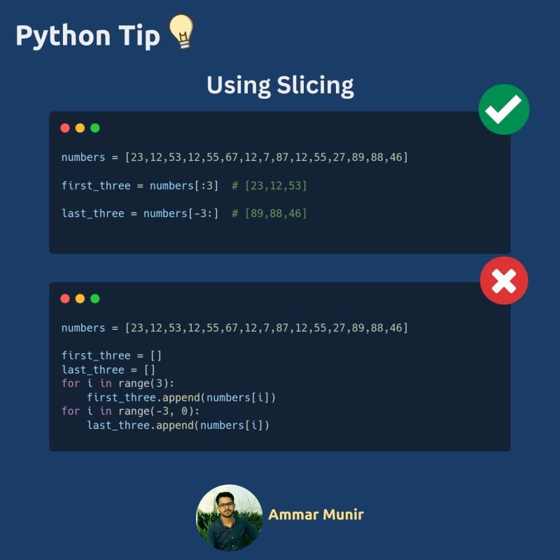 How List slicing works in Python | Ammar Munir posted on the topic ... How List slicing works in Python | Ammar Munir posted on the topic ...