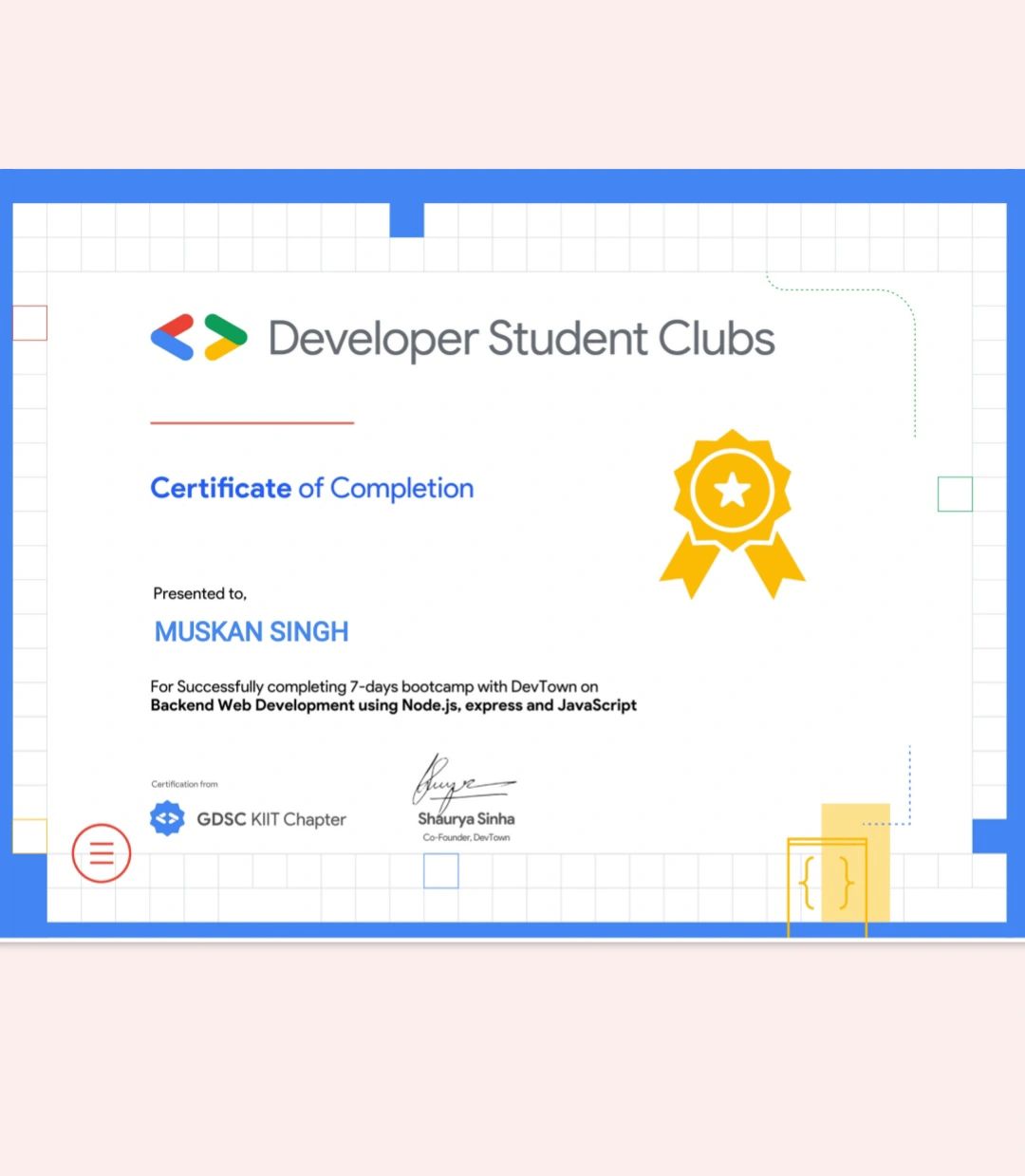 Muskan Singh on LinkedIn: #devtown #devtown #googlecertification # ... Muskan Singh on LinkedIn: #devtown #devtown #googlecertification # ...