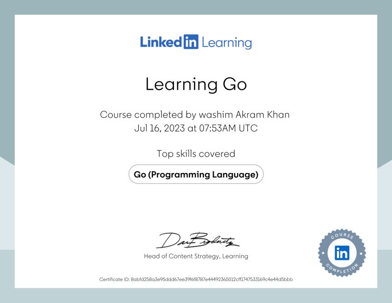 Washim Akram Khan on LinkedIn: Certificate of Completion Washim Akram Khan on LinkedIn: Certificate of Completion