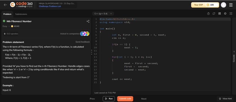 Aadya Patel on LinkedIn: #ninjaslayground #codingninjas #keepcoding # ... Aadya Patel on LinkedIn: #ninjaslayground #codingninjas #keepcoding # ...
