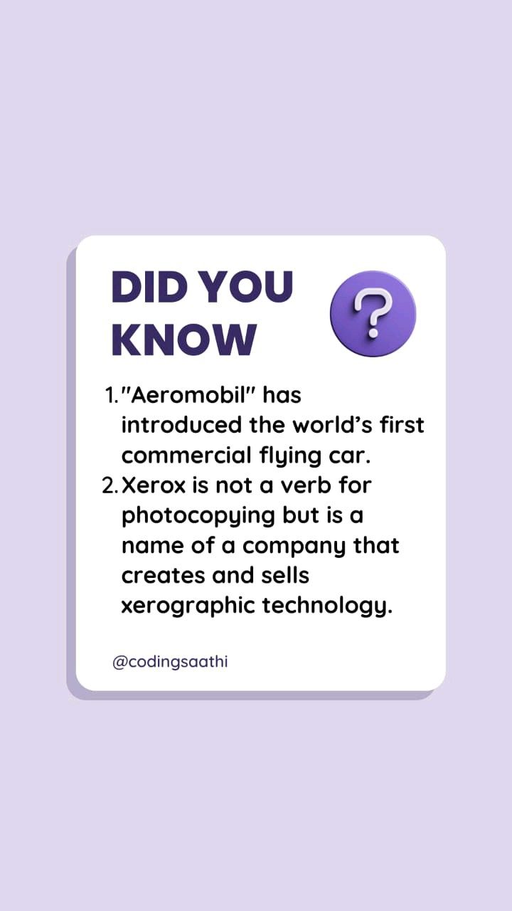 Coding Saathi on LinkedIn: #didyouknow #didyouknowfacts #codingsaathi # ... Coding Saathi on LinkedIn: #didyouknow #didyouknowfacts #codingsaathi # ...