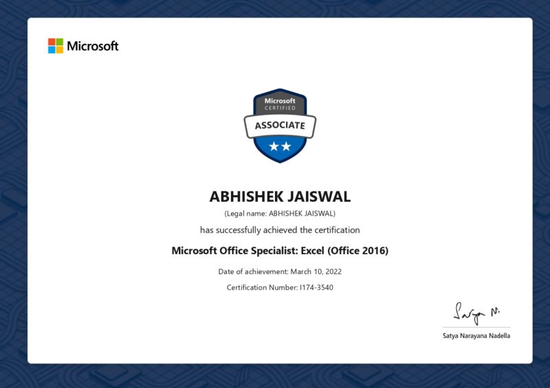 Abhishek Jaiswal on LinkedIn: #learning #microsoft #excel #growthmindset Abhishek Jaiswal on LinkedIn: #learning #microsoft #excel #growthmindset