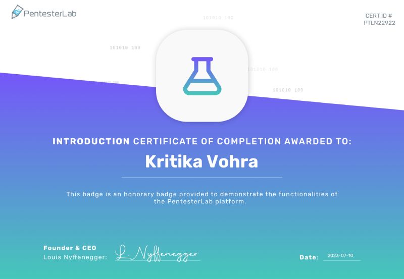 Kritika Vohra on LinkedIn: I’m happy to share that I’ve obtained a new ... Kritika Vohra on LinkedIn: I’m happy to share that I’ve obtained a new ...
