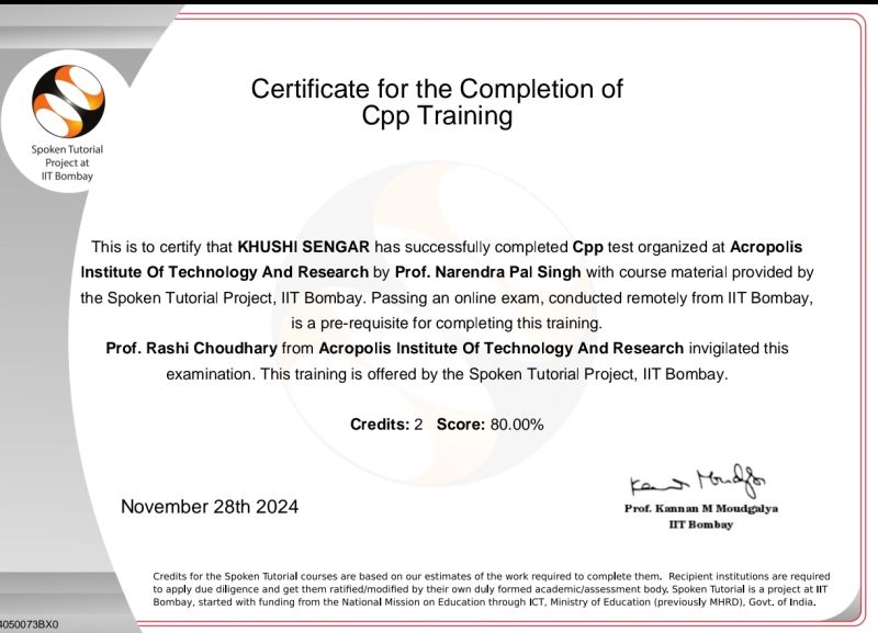 Khushi Sengar on LinkedIn: #cpp #programming #learning #iitbombay # ... Khushi Sengar on LinkedIn: #cpp #programming #learning #iitbombay # ...
