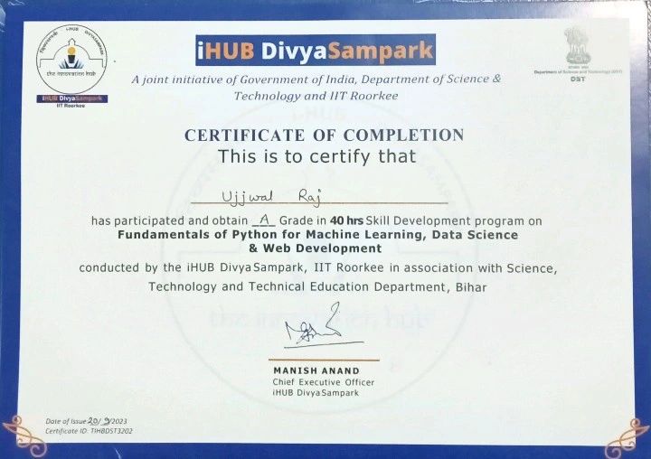 Certificate of Completing 40 hours Skill Development program of Python ... Certificate of Completing 40 hours Skill Development program of Python ...