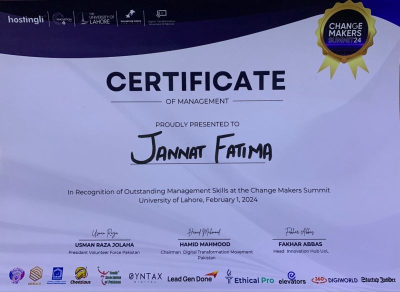 Jannat Fatima on LinkedIn: #changemakers #enterpreneurship # ... Jannat Fatima on LinkedIn: #changemakers #enterpreneurship # ...