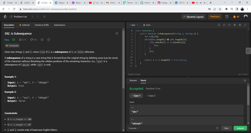 Day 67 of #100dayscodingchallenge: Subsequence | Shivam M. posted on ... Day 67 of #100dayscodingchallenge: Subsequence | Shivam M. posted on ...