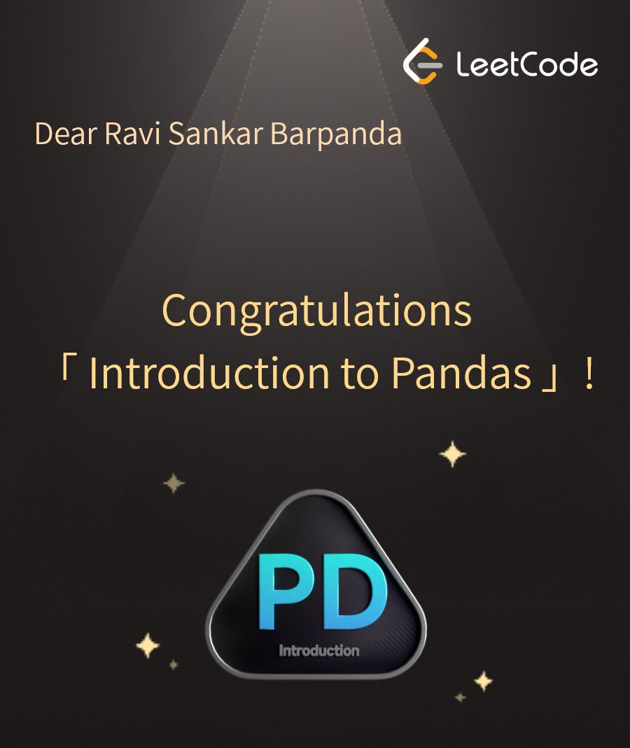 Earned a LeetCode badge that helped me learn a few important Pandas ... Earned a LeetCode badge that helped me learn a few important Pandas ...