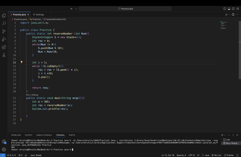Day 58 of #100DaysOfCode Challenge: Reverse an integer using stack ... Day 58 of #100DaysOfCode Challenge: Reverse an integer using stack ...