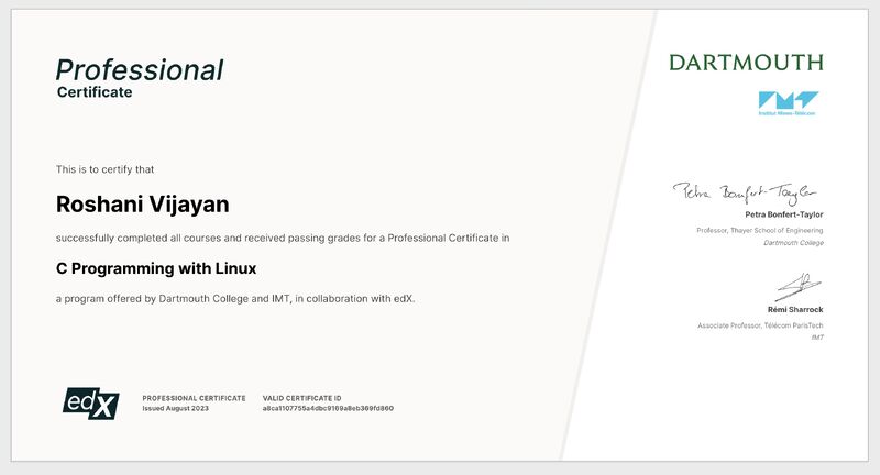Roshani Vijayan on LinkedIn: Earned a Roshani Vijayan on LinkedIn: Earned a