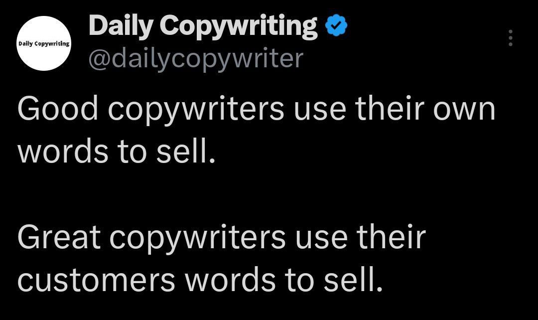 Daily Copywriting on LinkedIn: Good copywriters use their own words to ... Daily Copywriting on LinkedIn: Good copywriters use their own words to ...