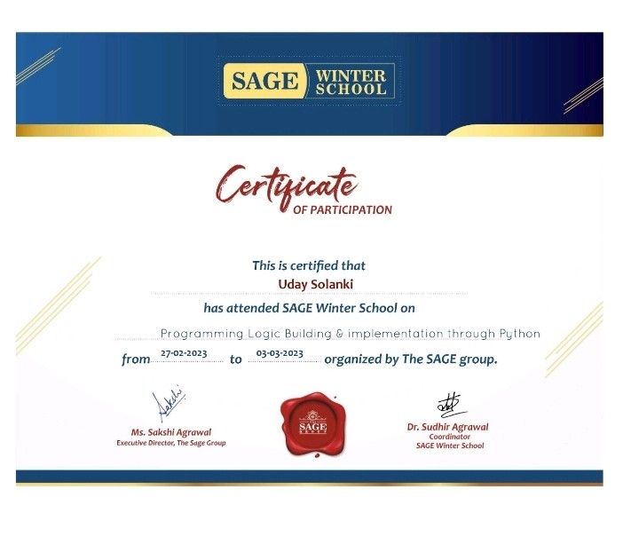 Uday Solanki on LinkedIn: Proudly earned a Python programming ... Uday Solanki on LinkedIn: Proudly earned a Python programming ...