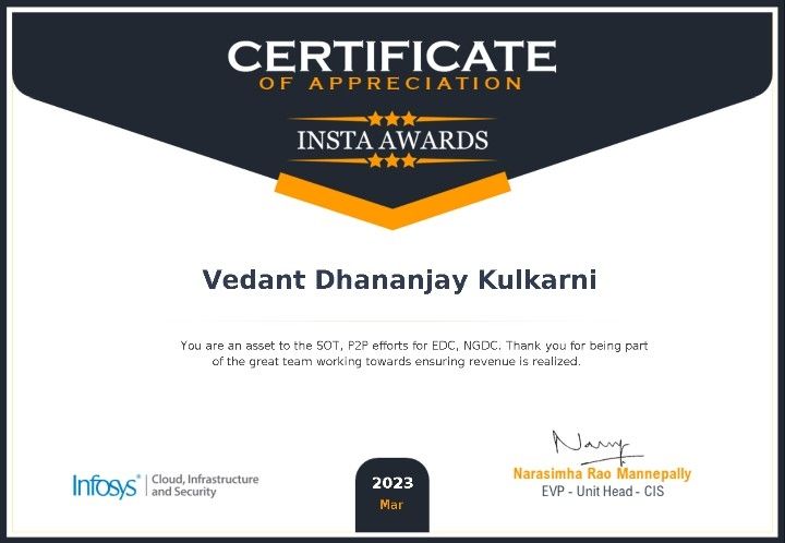 Vedant Kulkarni on LinkedIn: #infosys Vedant Kulkarni on LinkedIn: #infosys