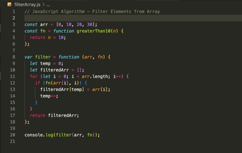 Bankole Bisade on LinkedIn: JavaScript Algorithm - Filter Elements from ... Bankole Bisade on LinkedIn: JavaScript Algorithm - Filter Elements from ...