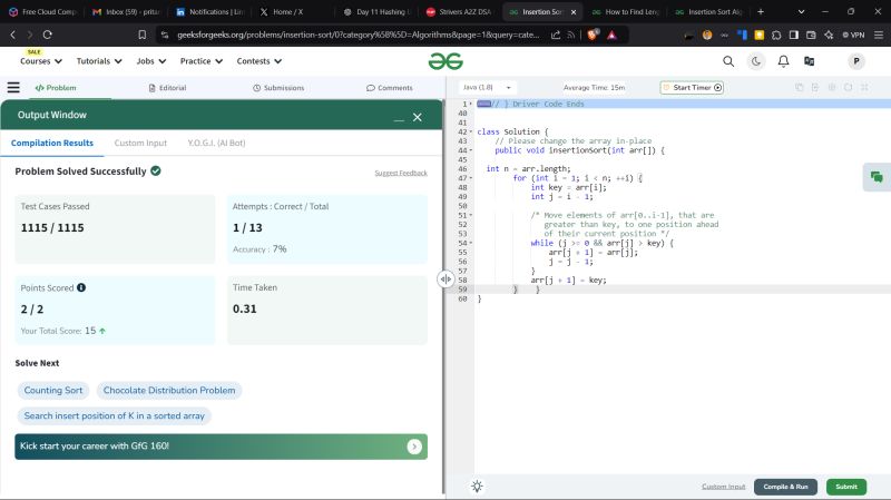 Pritam Awatade on LinkedIn: #100daysofdsa #dsa #insertionsort # ... Pritam Awatade on LinkedIn: #100daysofdsa #dsa #insertionsort # ...