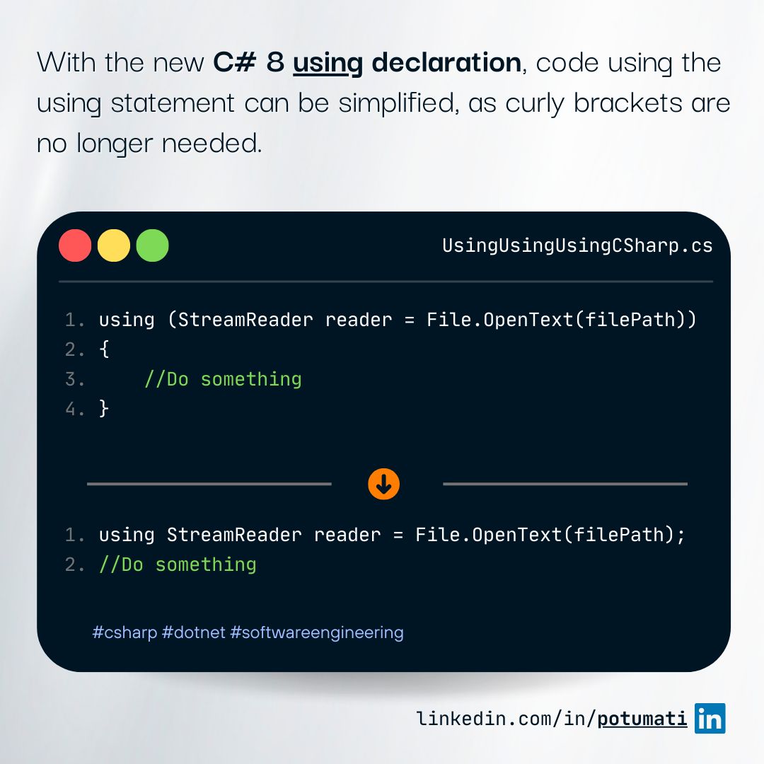 Eduardo Potumati on LinkedIn: #dotnet #csharp #dotnetcore #aspnet # ... Eduardo Potumati on LinkedIn: #dotnet #csharp #dotnetcore #aspnet # ...