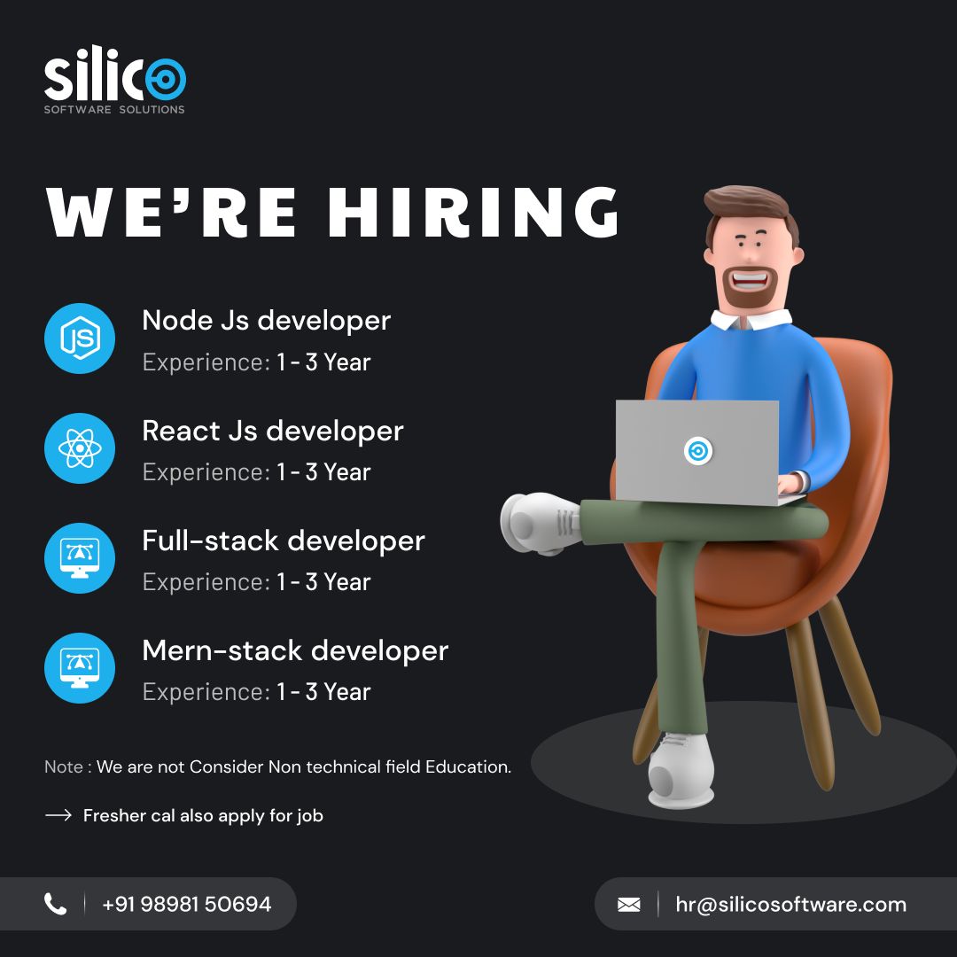 #hiring #developers #nodejs #reactjs #fullstack #mernstack… | Silico ... #hiring #developers #nodejs #reactjs #fullstack #mernstack… | Silico ...