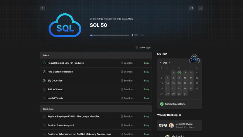 Kushal Bansal on LinkedIn: #sql #leetcode #leetcodesql #100daysofcode # ... Kushal Bansal on LinkedIn: #sql #leetcode #leetcodesql #100daysofcode # ...