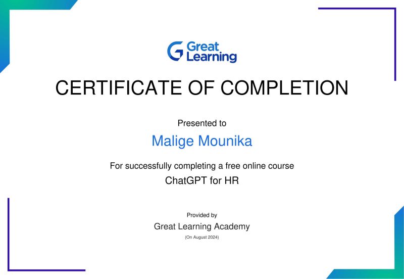 Malige Mounika on LinkedIn: I'm thrilled to share that I've earned my ... Malige Mounika on LinkedIn: I'm thrilled to share that I've earned my ...