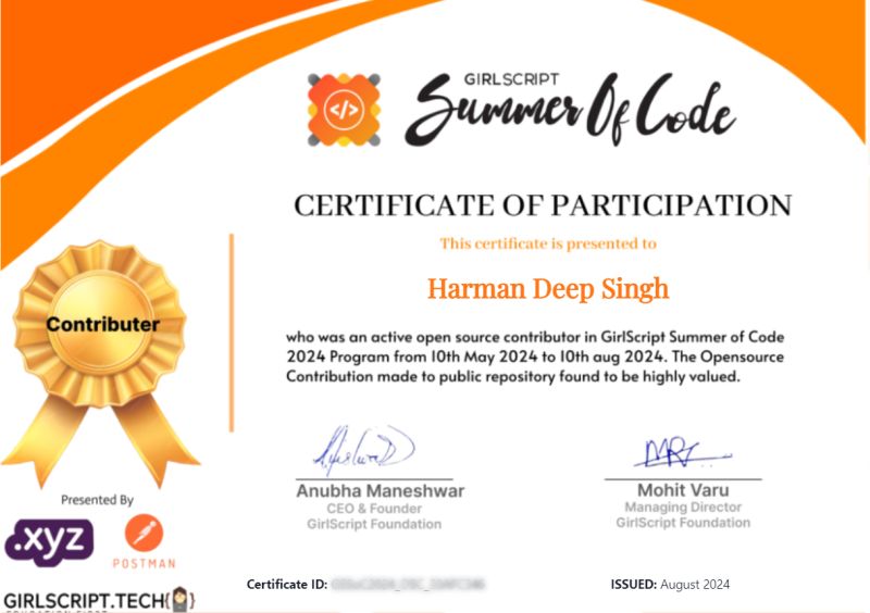 Harman Deep Singh on LinkedIn: #ggsoc #opensource #learningjourney # ... Harman Deep Singh on LinkedIn: #ggsoc #opensource #learningjourney # ...