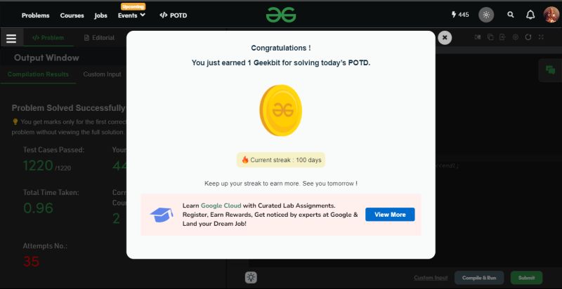 Finished 100-day streak on GeeksforGeeks | Gautam Verma posted on the ... Finished 100-day streak on GeeksforGeeks | Gautam Verma posted on the ...
