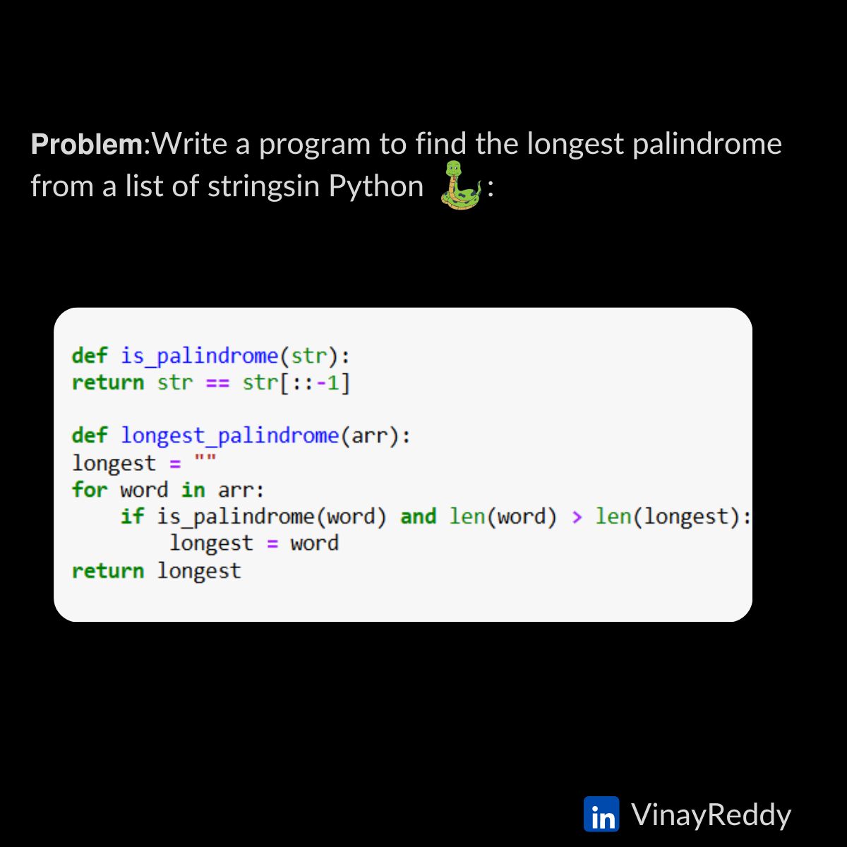 Vinay Reddy on LinkedIn: #python #basicpython #code #pythonpractise Vinay Reddy on LinkedIn: #python #basicpython #code #pythonpractise