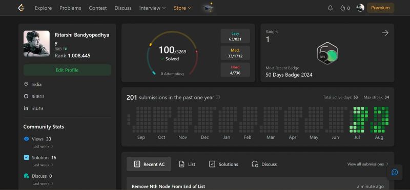 Ritarshi Bandyopadhyay on LinkedIn: #leetcode #codingjourney #dsa # ... Ritarshi Bandyopadhyay on LinkedIn: #leetcode #codingjourney #dsa # ...