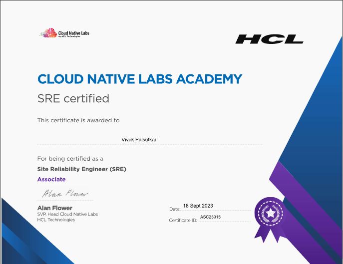 Vivek Palsutkar on LinkedIn: #sre #cloudnative #hcltech # ... Vivek Palsutkar on LinkedIn: #sre #cloudnative #hcltech # ...