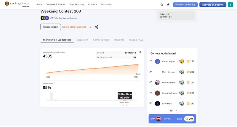 SHIVAM KUMAR on LinkedIn: #codingninjas #leetcode SHIVAM KUMAR on LinkedIn: #codingninjas #leetcode