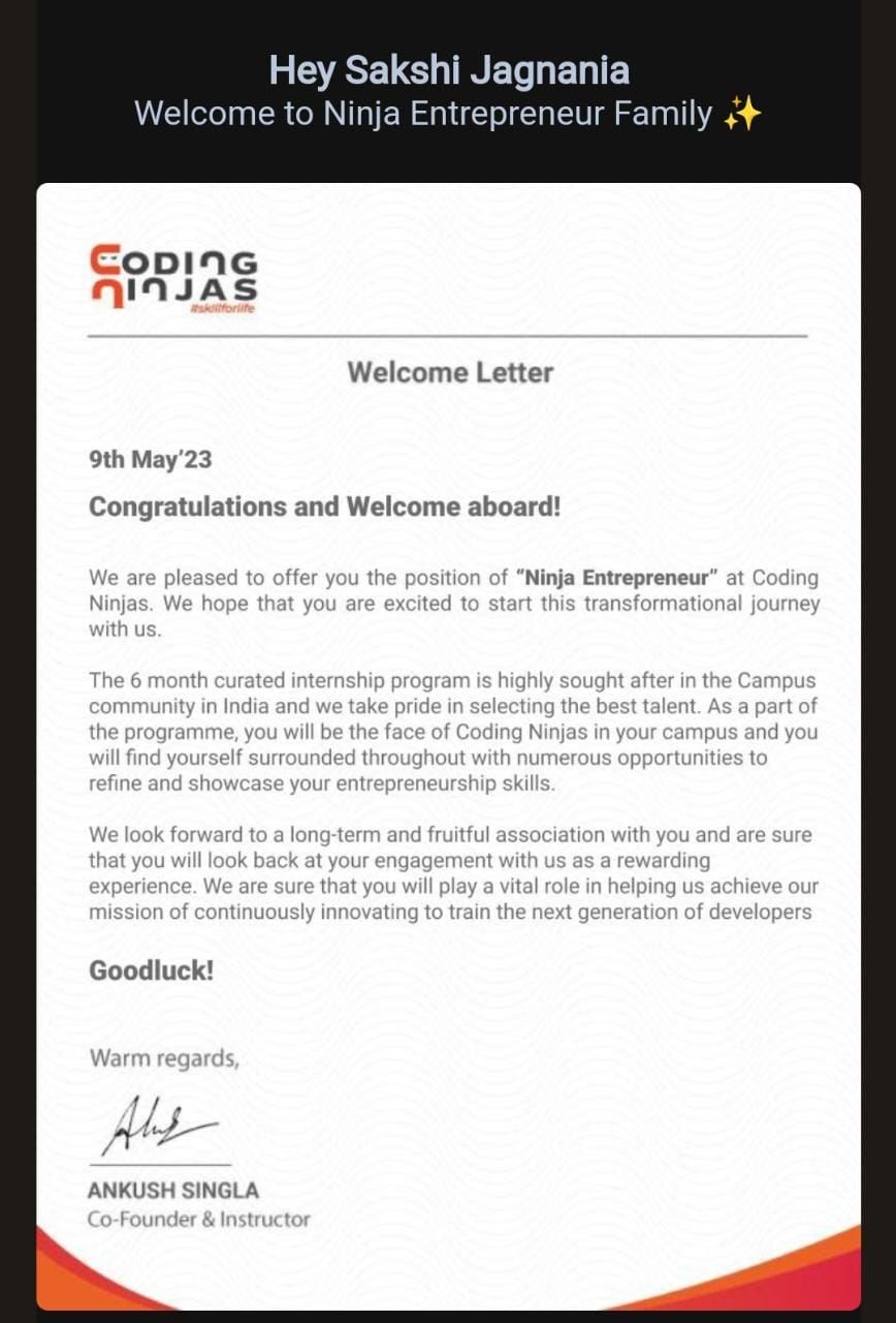 #codingninjas #campusambassador #internship #work | Sakshi Jagnania ... #codingninjas #campusambassador #internship #work | Sakshi Jagnania ...