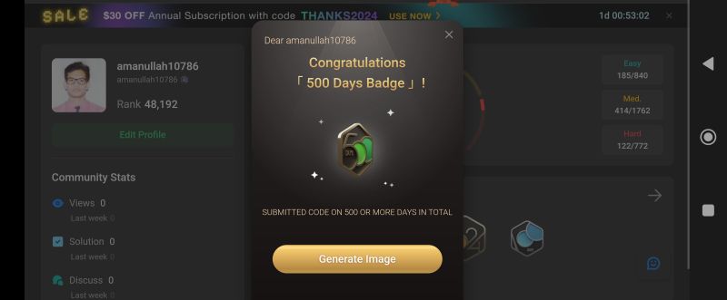 Amanullah Khan on LinkedIn: #leetcode #500days #codingmilestone # ... Amanullah Khan on LinkedIn: #leetcode #500days #codingmilestone # ...