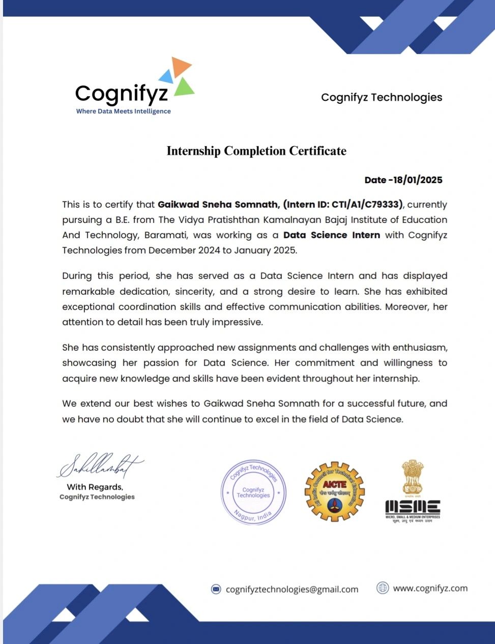 #datascience #internship #learning #cognifyztechnologies | Sneha Gaikwad #datascience #internship #learning #cognifyztechnologies | Sneha Gaikwad