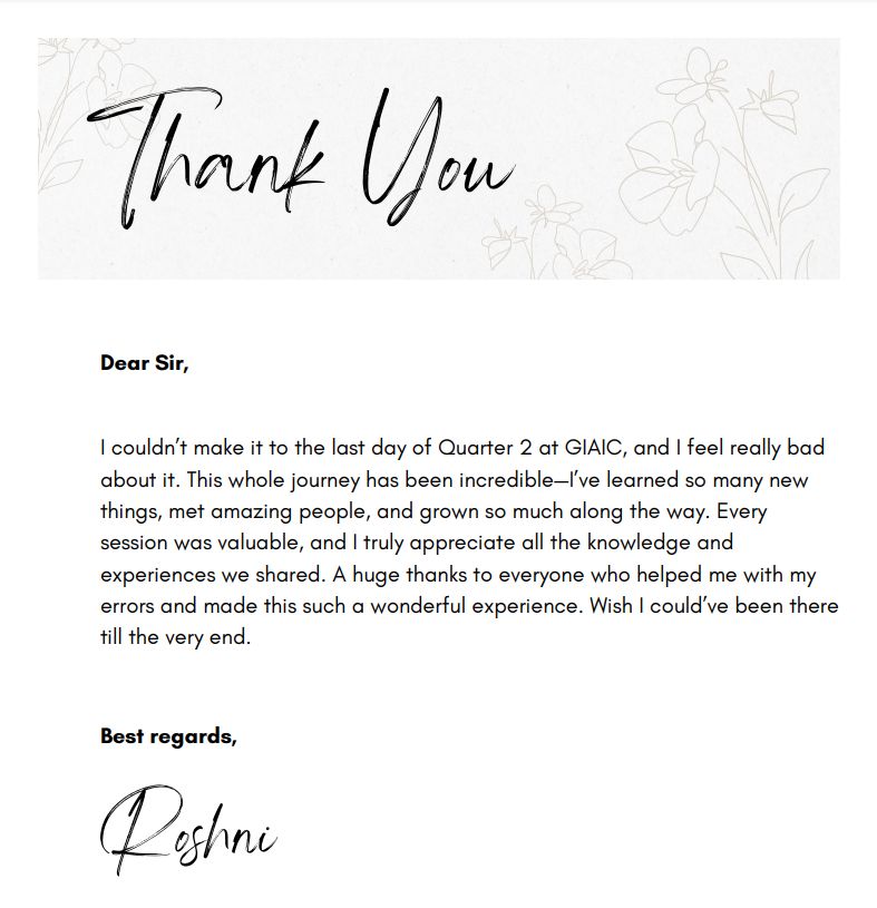 Roshni Mahesh on LinkedIn: #giaic #learningjourney #gratitude # ... Roshni Mahesh on LinkedIn: #giaic #learningjourney #gratitude # ...