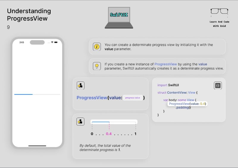 Explaining ProgressView in SwiftUI visually💡 → https://lnkd.in/g5CFTHWA ... Explaining ProgressView in SwiftUI visually💡 → https://lnkd.in/g5CFTHWA ...