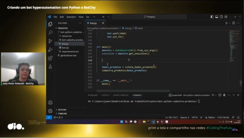 #codingthefuture #dio #python #botcity | Gabriel Vieira #codingthefuture #dio #python #botcity | Gabriel Vieira