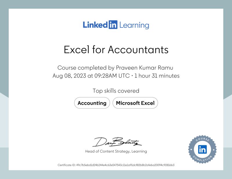 Praveen Kumar Ramu on LinkedIn: Certificate of Completion Praveen Kumar Ramu on LinkedIn: Certificate of Completion