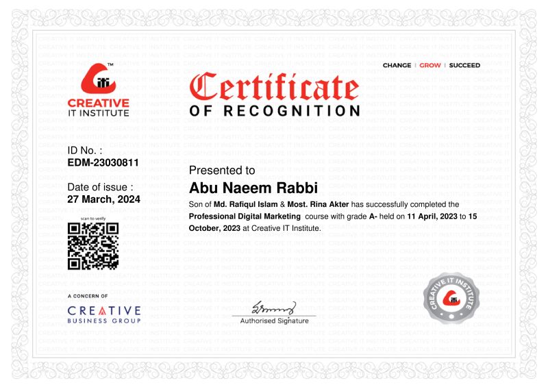 MD. Abu Naeem Rabbi on LinkedIn: Alhamdulillah, for achieve this ... MD. Abu Naeem Rabbi on LinkedIn: Alhamdulillah, for achieve this ...