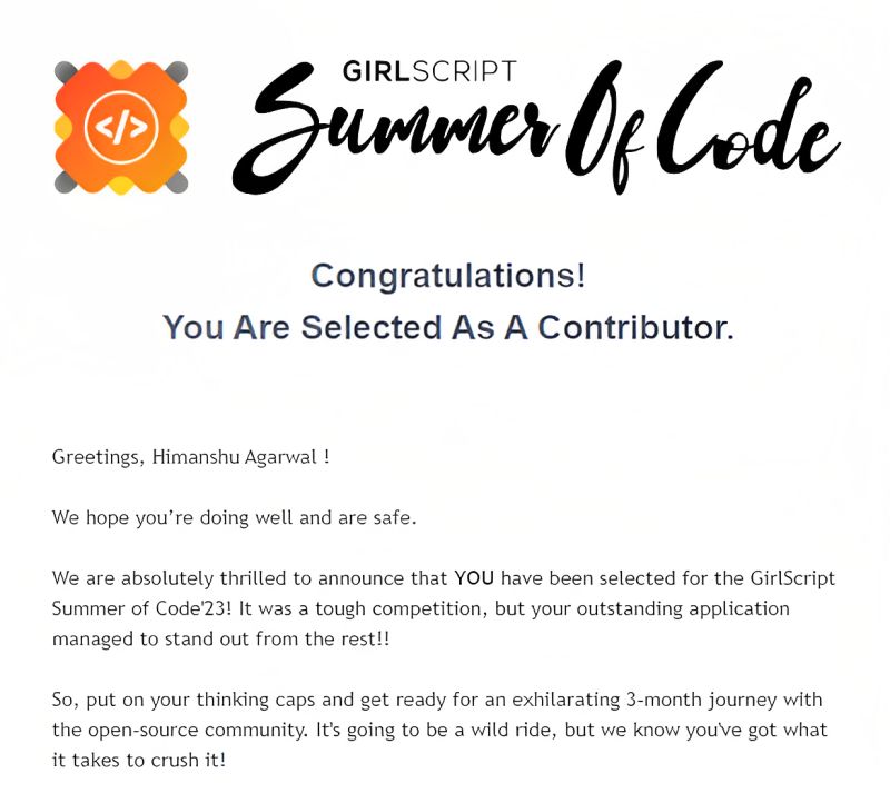 Himanshu Agarwal on LinkedIn: #connections #girlscriptsummerofcode # ... Himanshu Agarwal on LinkedIn: #connections #girlscriptsummerofcode # ...