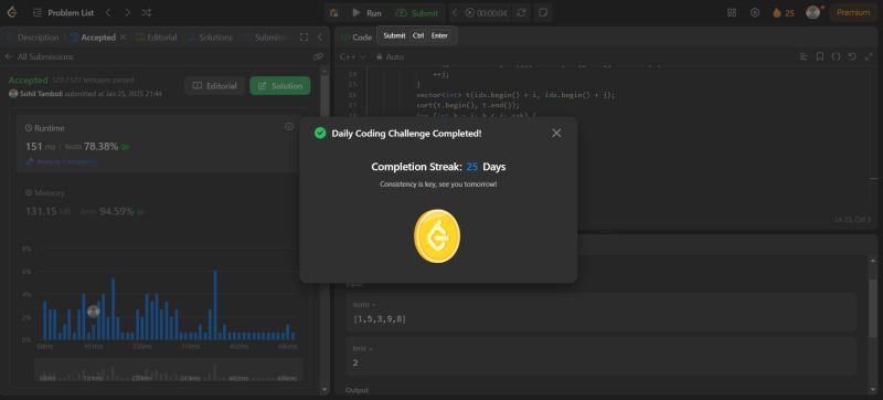 #leetcode #dsa #codingjourney #keeplearning | Sohil Tamboli #leetcode #dsa #codingjourney #keeplearning | Sohil Tamboli