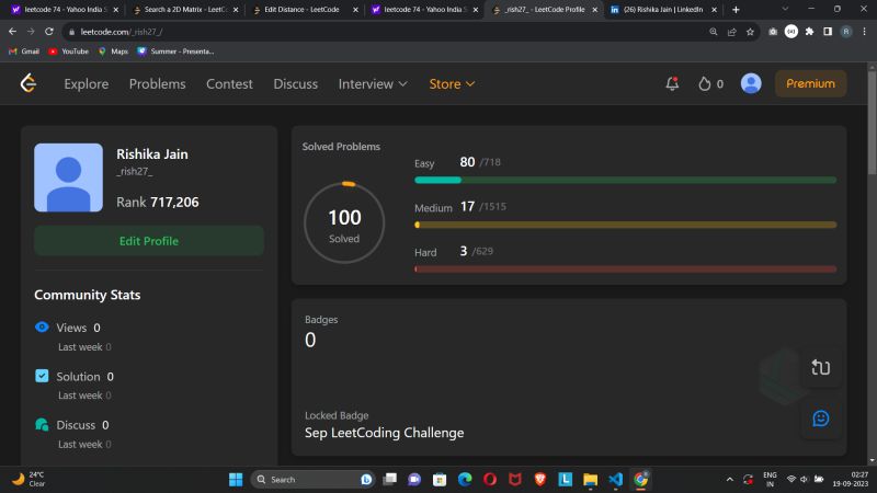 #leetcode #100questionsdone #coding | Rishika Jain #leetcode #100questionsdone #coding | Rishika Jain