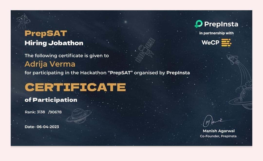 Adrija Verma on LinkedIn: #connections #rank #hiring #jobathon #prepsat ... Adrija Verma on LinkedIn: #connections #rank #hiring #jobathon #prepsat ...