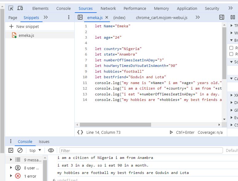 my assignment on JavaScript assigning values to the some variables and ... my assignment on JavaScript assigning values to the some variables and ...