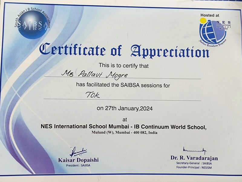 Pallavi Mogre on LinkedIn: #saibsa #theoryofknowledge #saibsa Pallavi Mogre on LinkedIn: #saibsa #theoryofknowledge #saibsa