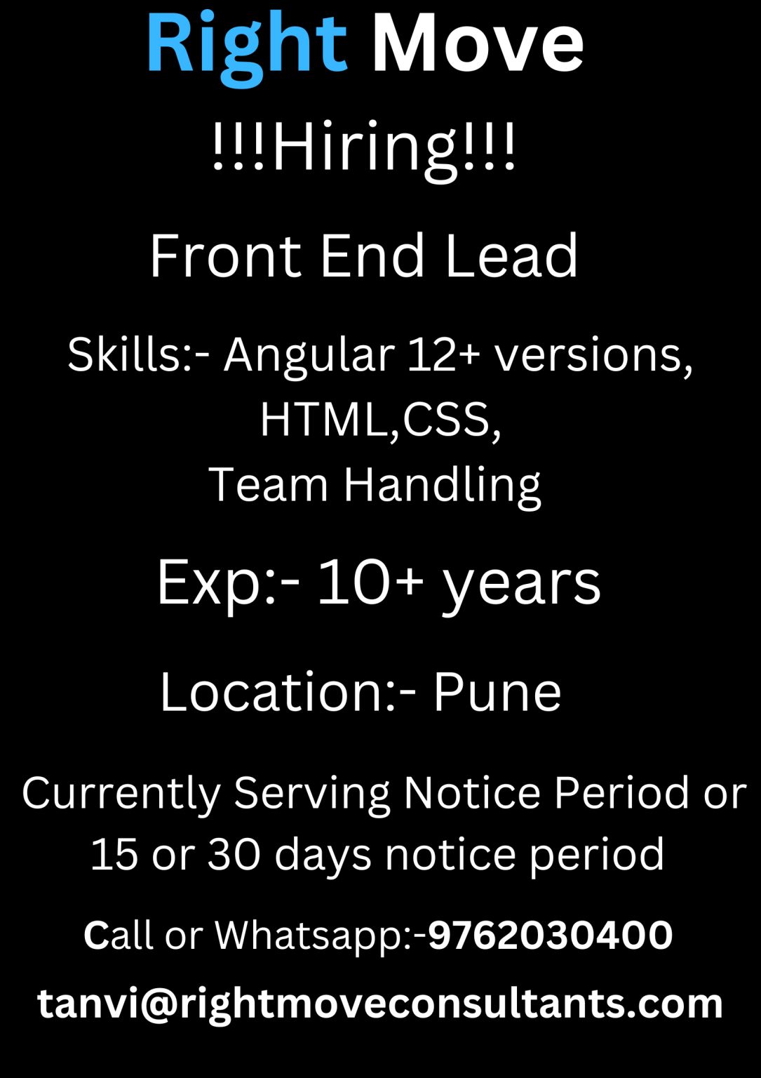 Tanvi P on LinkedIn: #frontenddeveloper #teamlead #angular #html #css # ... Tanvi P on LinkedIn: #frontenddeveloper #teamlead #angular #html #css # ...