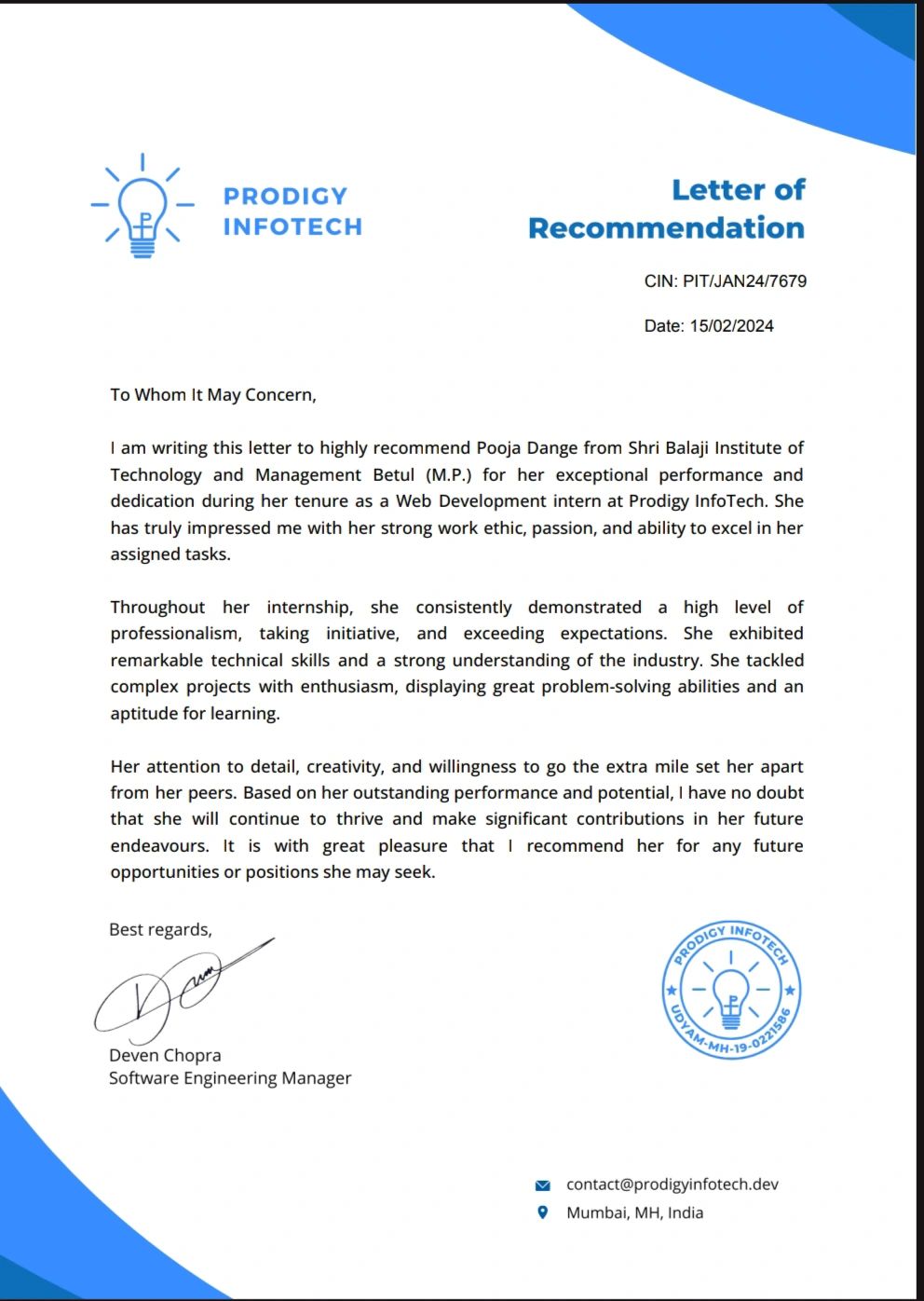 #letterofrecommendation #webdevelopment #internship #prodigyinfotech ... #letterofrecommendation #webdevelopment #internship #prodigyinfotech ...