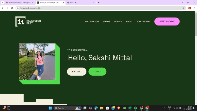 Sakshi Mittal on LinkedIn: #hacktoberfest2024 Sakshi Mittal on LinkedIn: #hacktoberfest2024