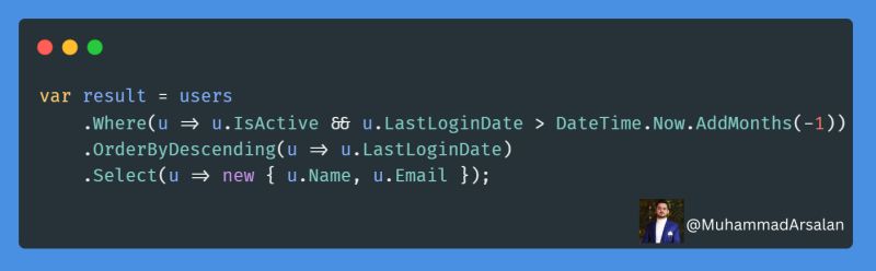 Muhammad Arsalan on LinkedIn: #dotnet #csharp #linq #advancedlinq # ... Muhammad Arsalan on LinkedIn: #dotnet #csharp #linq #advancedlinq # ...