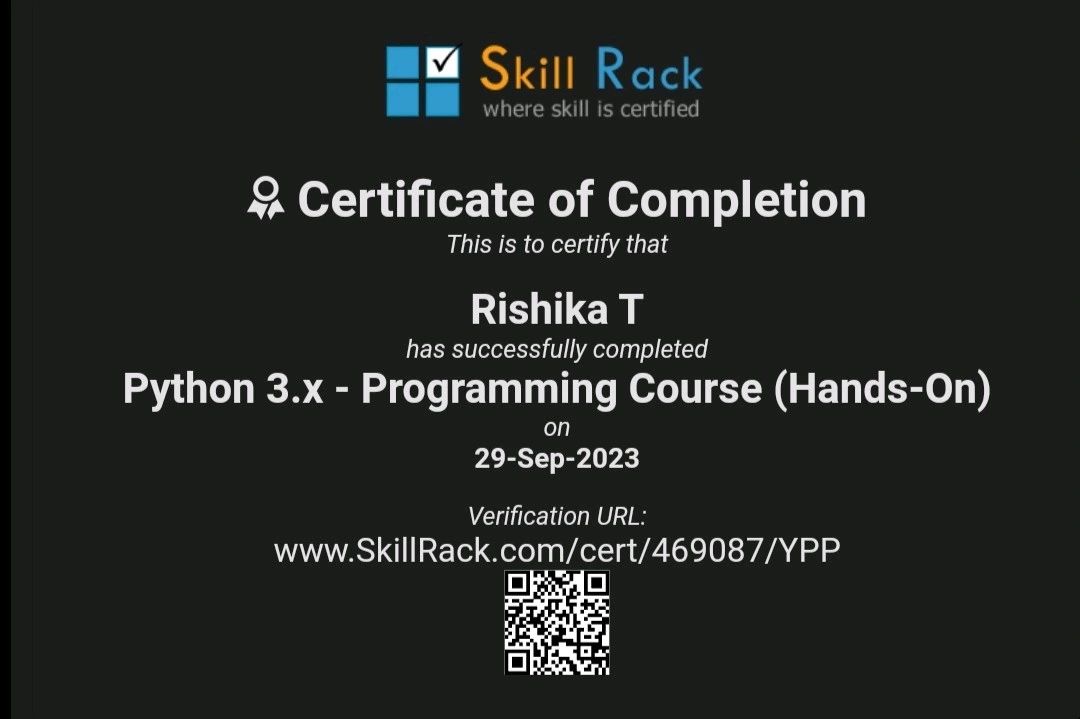 Rishika T on LinkedIn: #python #skillrack #coding Rishika T on LinkedIn: #python #skillrack #coding
